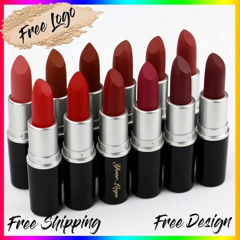 Metal Private Label Waterproof Lipstick Creamy Velvet Matte Cute Lipst ...